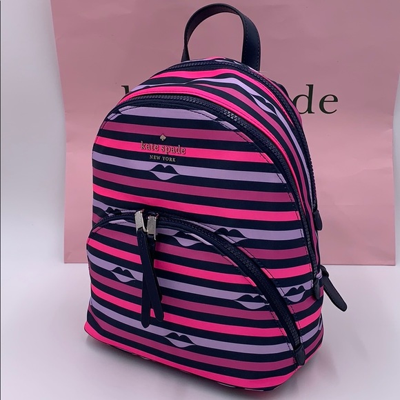 kate spade | Bags | Kate Spade Karissa Nylon Lip Print Md Backpack ...